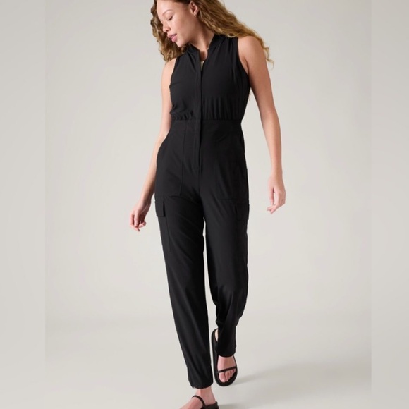 Athleta | Pants & Jumpsuits | Athleta Brooklynutility Jumpsuit Black ...